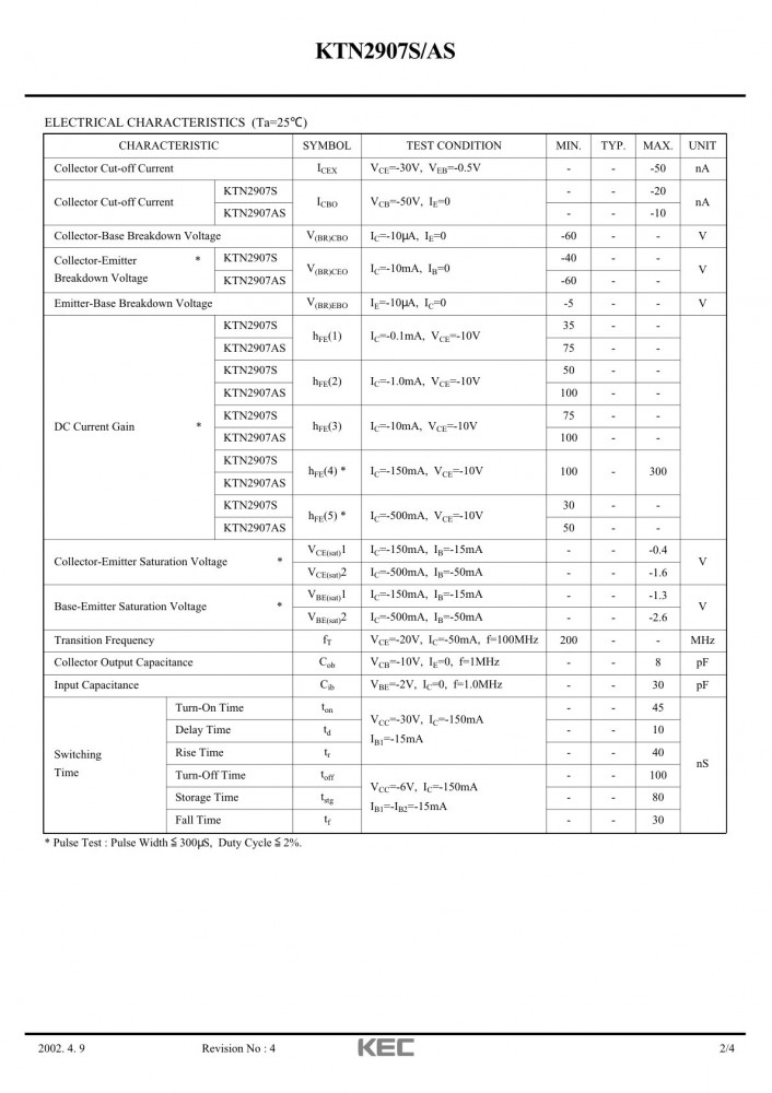 KTN2907AS datasheet page 2