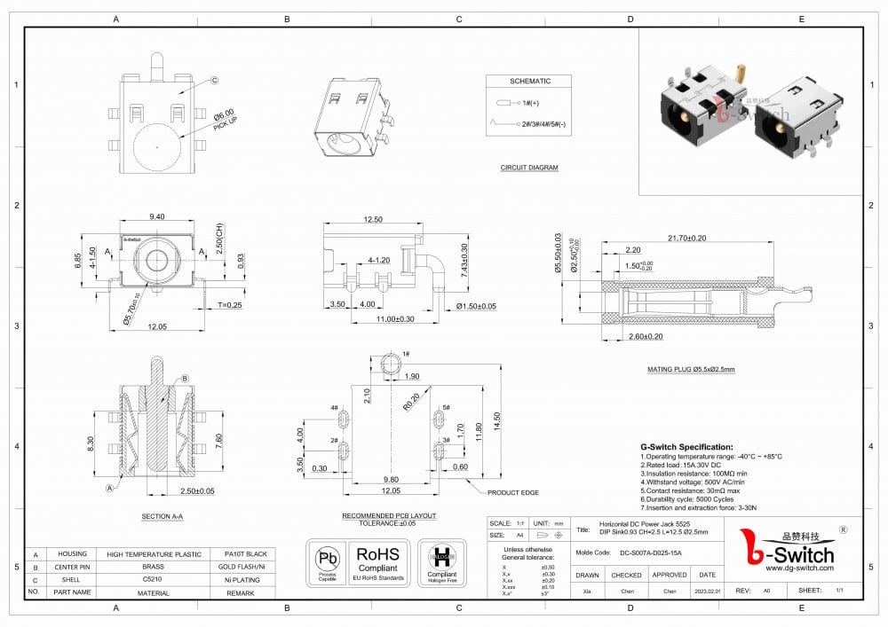 DC-S007A-D025-15A technical document preview