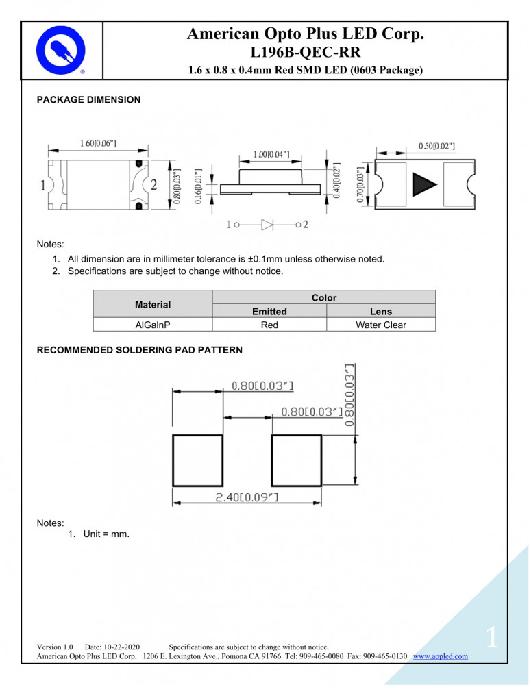 L196B-QEC-RR datasheet page 1