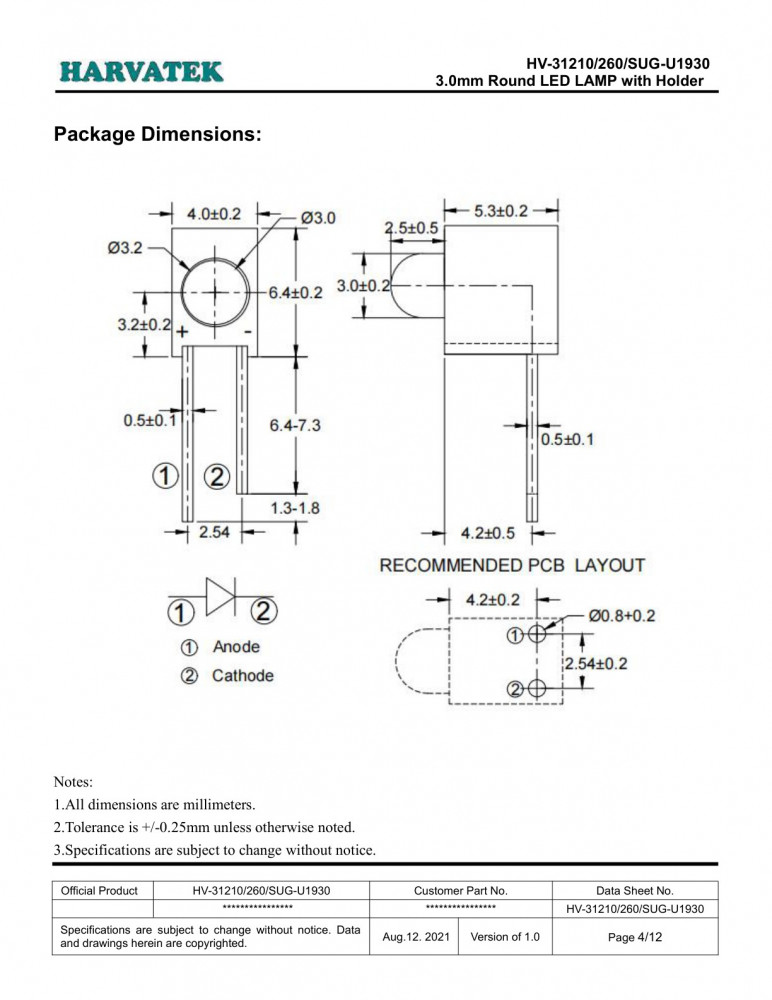 HV-31210/260/SUG-U1930 datasheet page 4