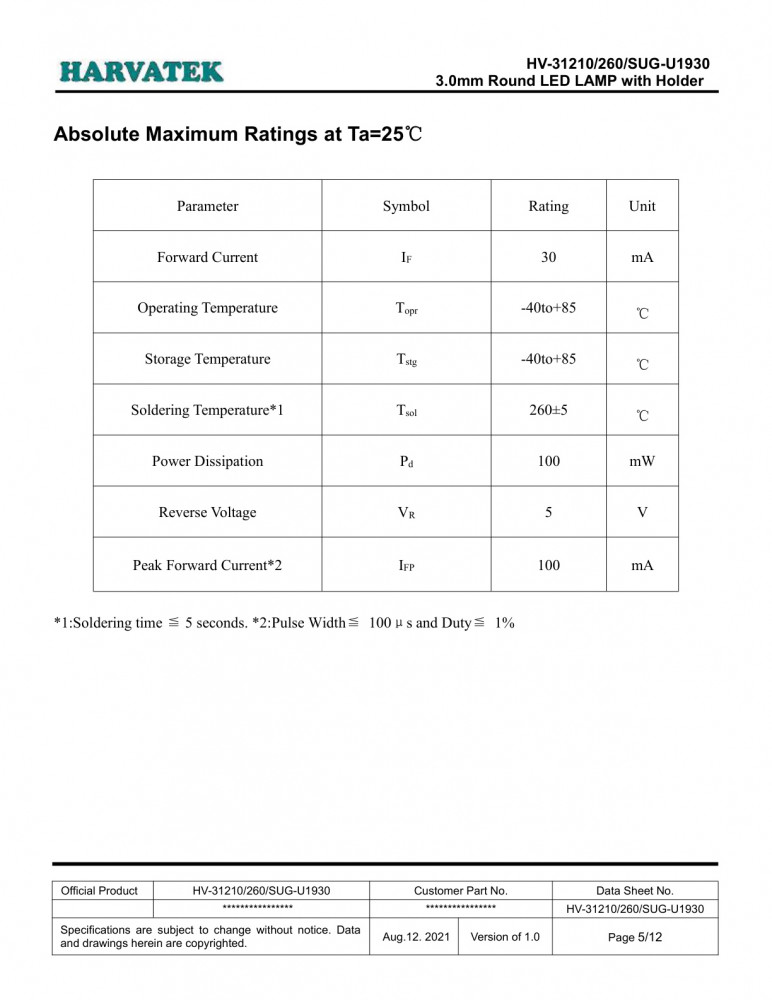 HV-31210/260/SUG-U1930 datasheet page 5