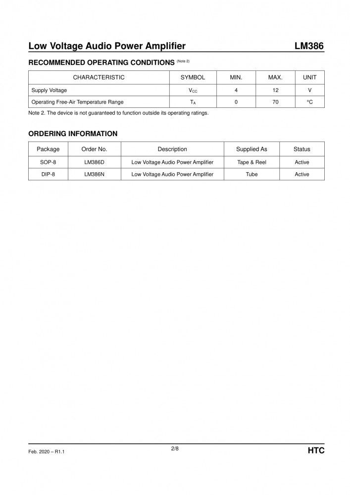 LM386N datasheet page 2