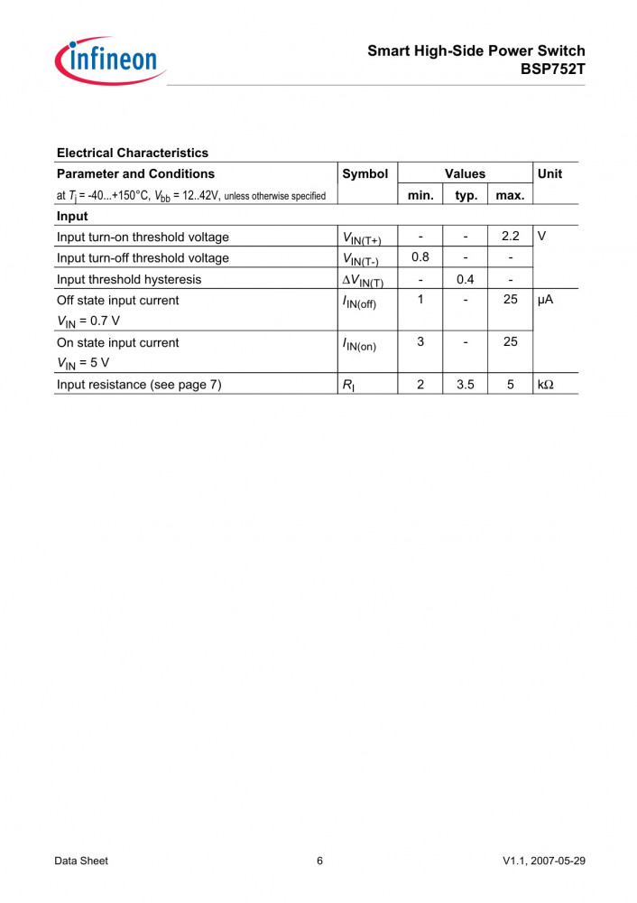 BSP752TXUMA1 datasheet page 6
