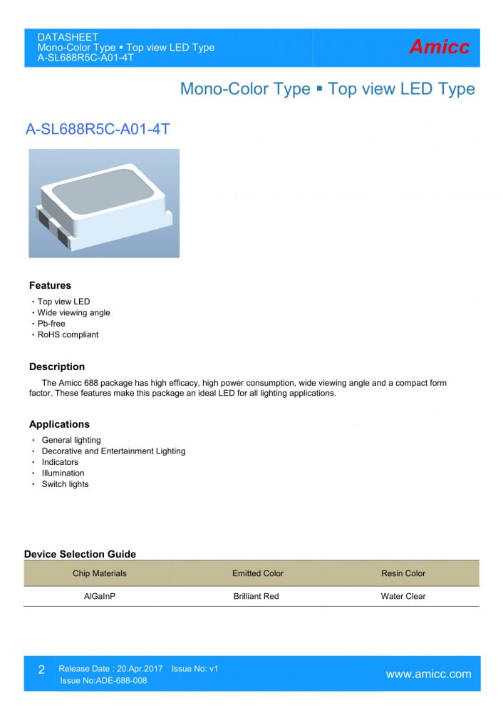 A-SL688R5C-A01-4T datasheet page 2