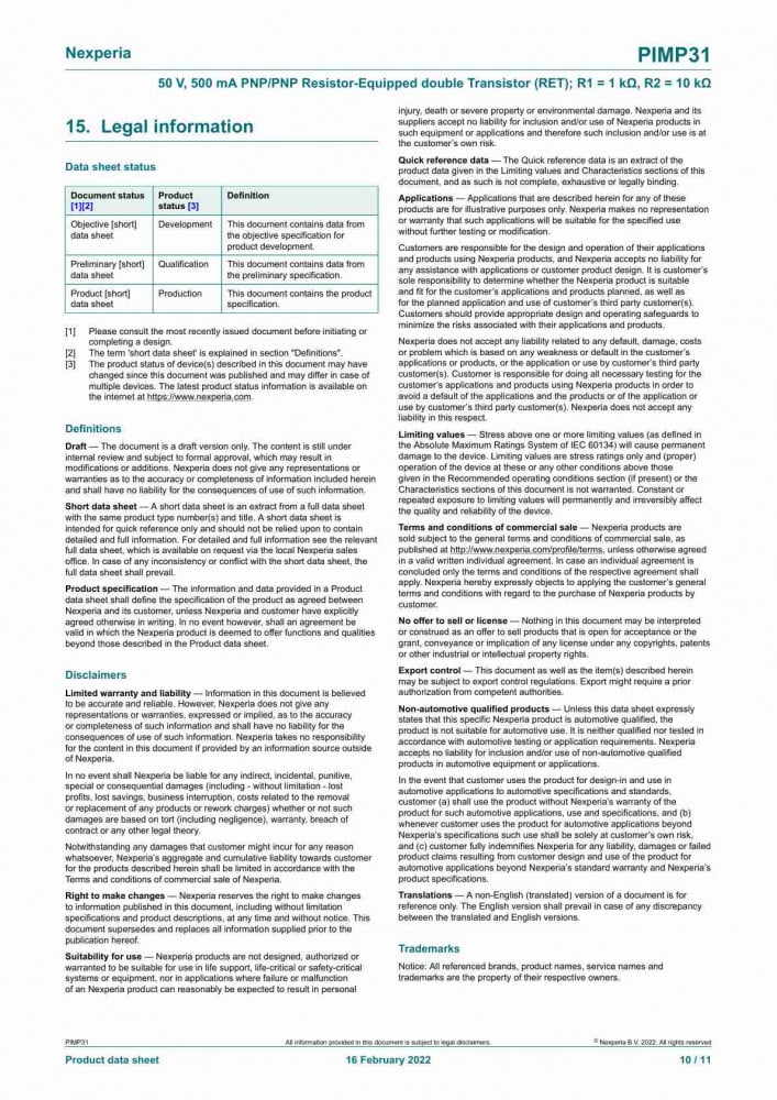 PIMP31X datasheet page 10