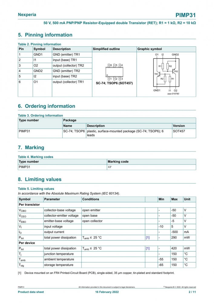 PIMP31X datasheet page 2
