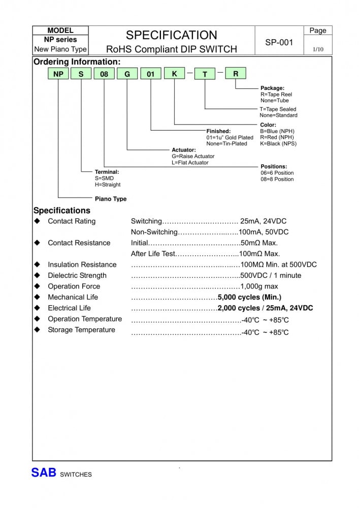 BIWIN NP series datasheet page 1