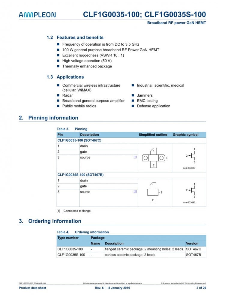 CLF1G0035-100 datasheet page 2