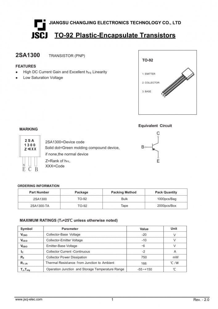 2SA1300 datasheet page 1