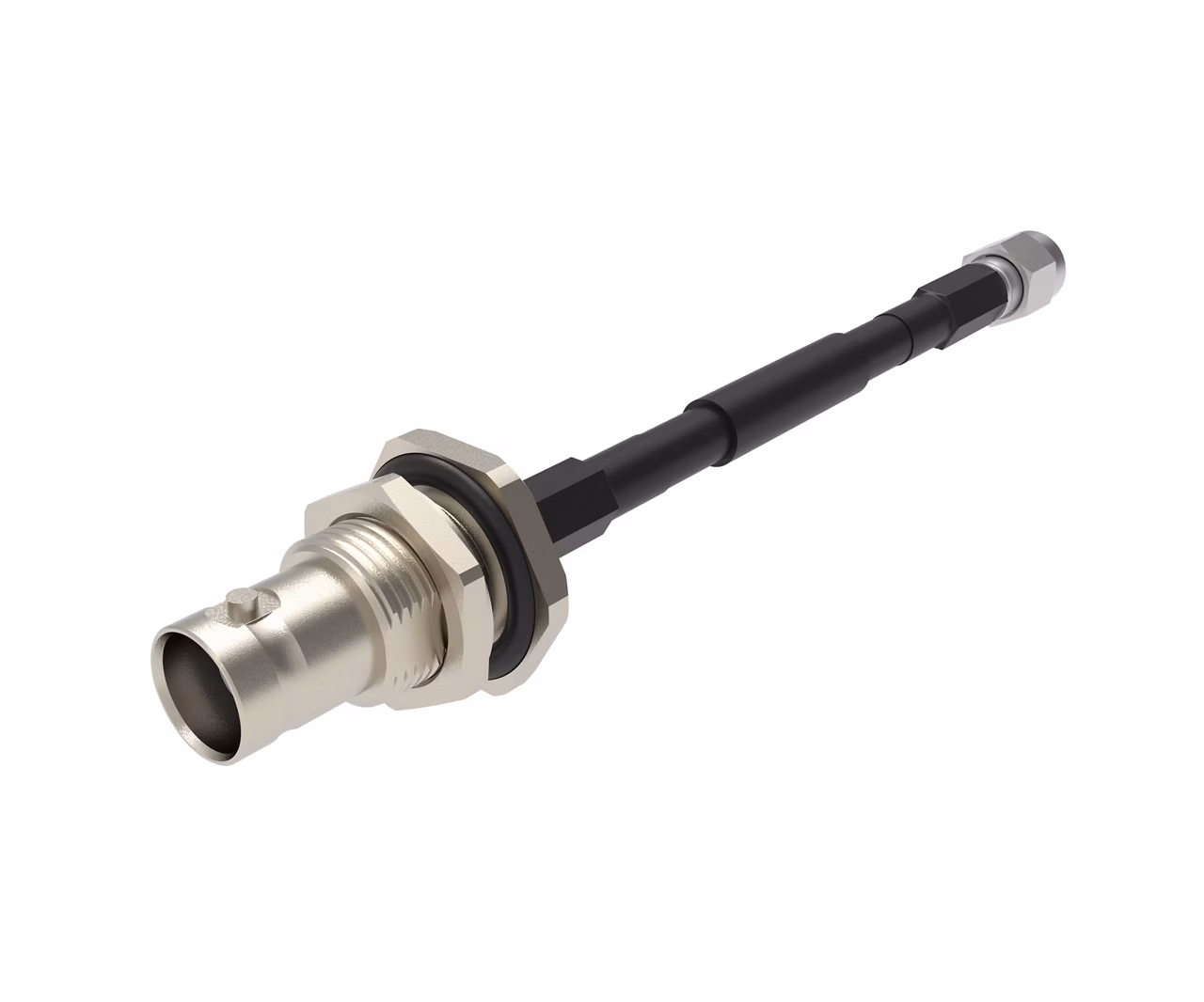BNC Straight Plug to SMA Straight Plug on RG-174 Cable, 609.60mm Length, 50 Ohms