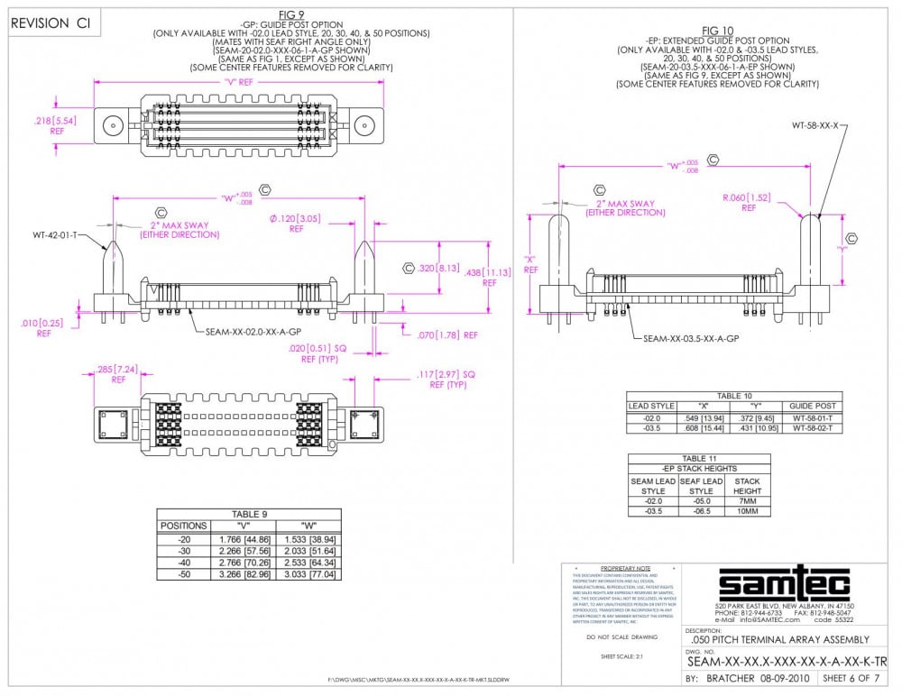 Samtec SEAM drawing page 6