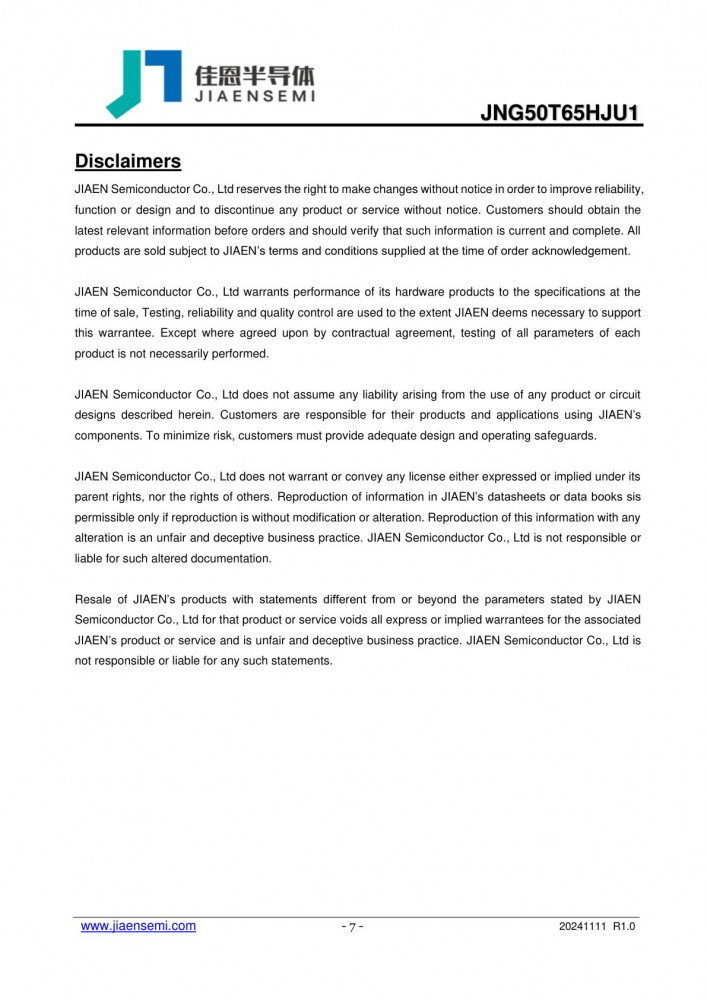 JNG50T65HJU1 datasheet page 7