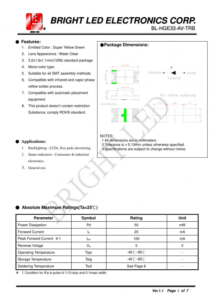 BL-HGE33-AV-TRB datasheet page 2