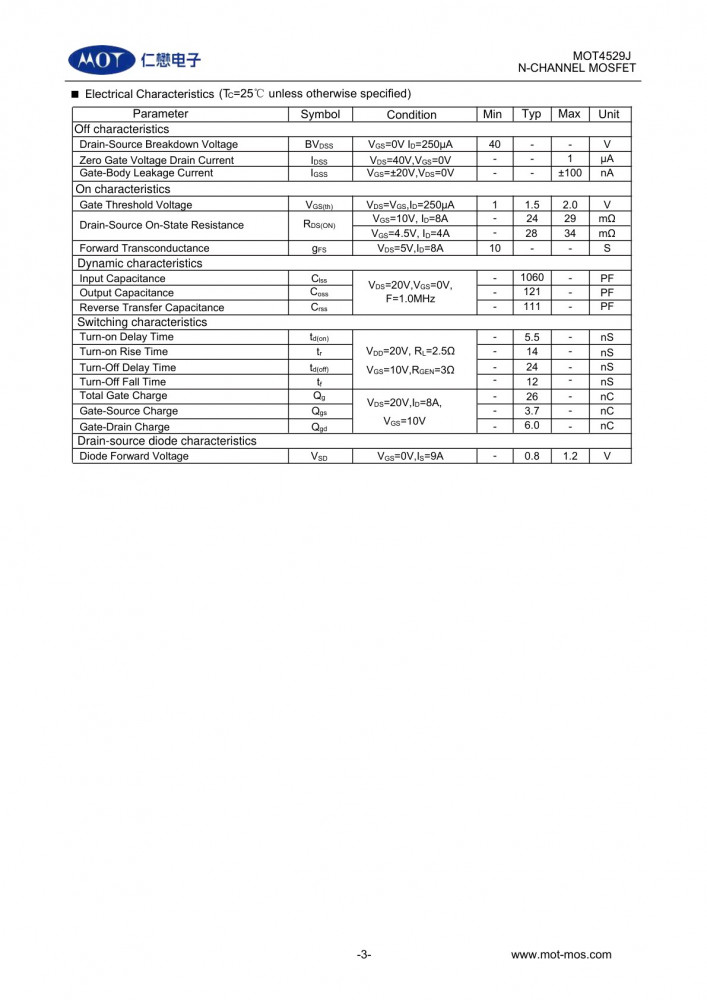 MOT4529J datasheet page 2