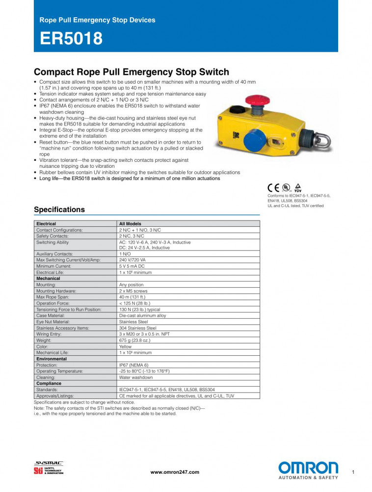 ER5018 technical document page 1