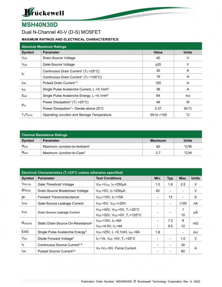 MSH40N30D datasheet page 2