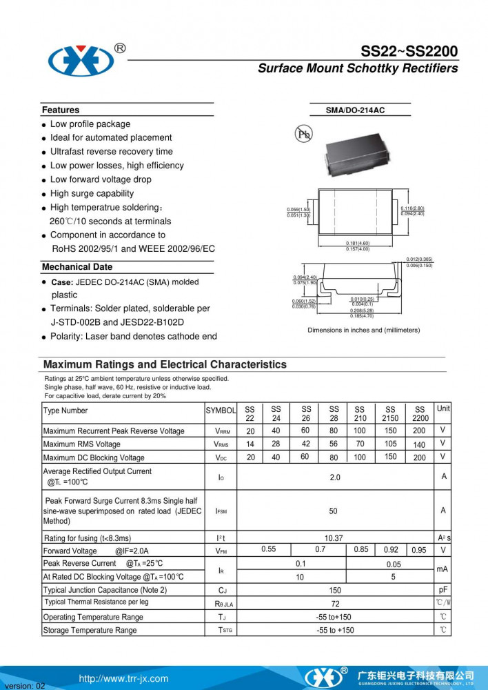 JUXING SS2150 datasheet page 1