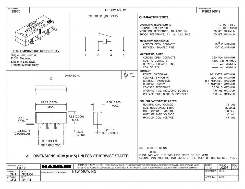 HE3621A6012 technical drawing and specification reference