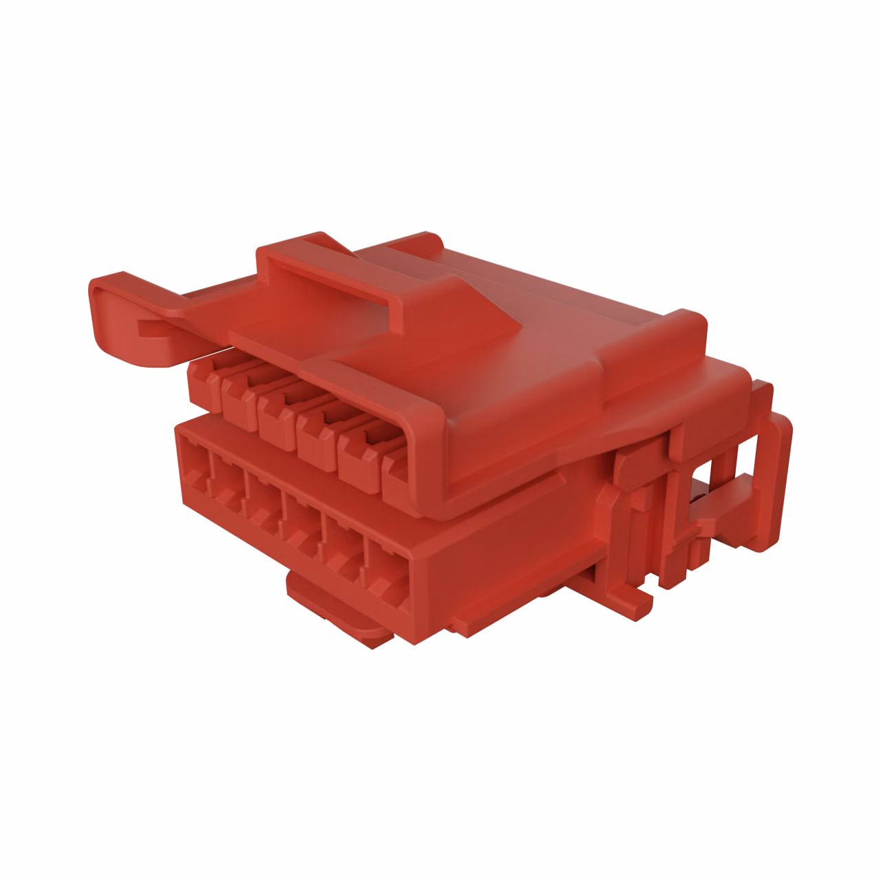 3.96mm Pitch Swing TPA Hermaphroditic Housing with Integrated TPA, 12 Circuits, Dual Row, Red for sale