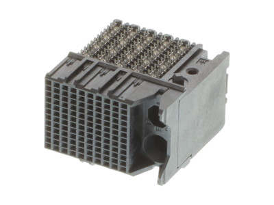 Impact 100 Ohm 4 Pair Right-Angle Daughtercard Receptacle, Left Guided,10 Columns, 120 Circuits, Plated Through Hole Dimension 0.39mm, Polarizing Key Position A, Lead-Free