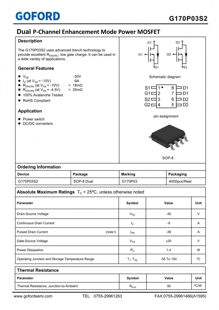 G170P03S2 datasheet page 1