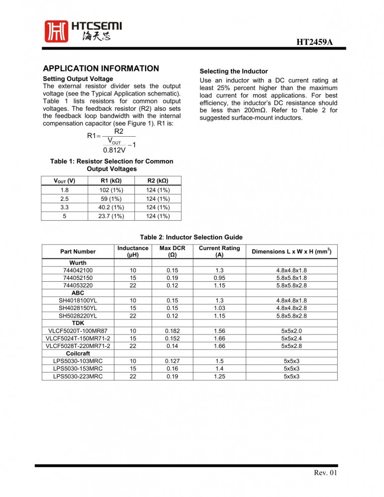 HT2459ARTZ datasheet page 10