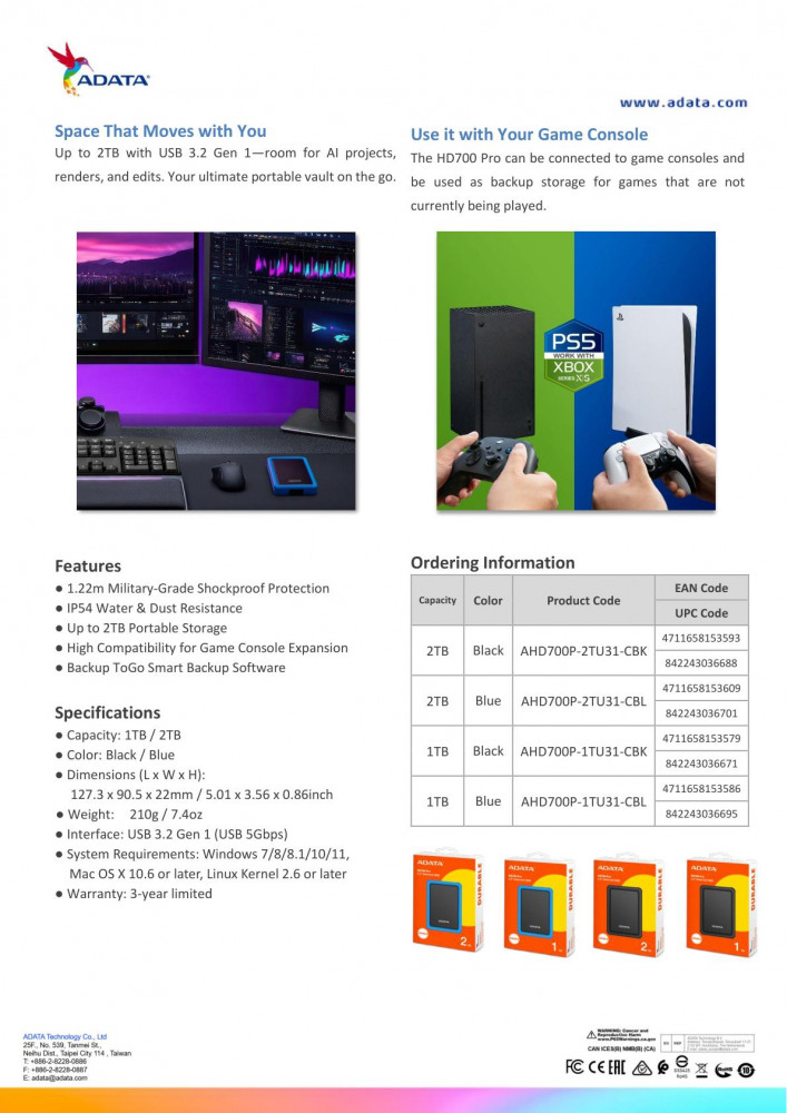 HD700 Pro technical document page 2