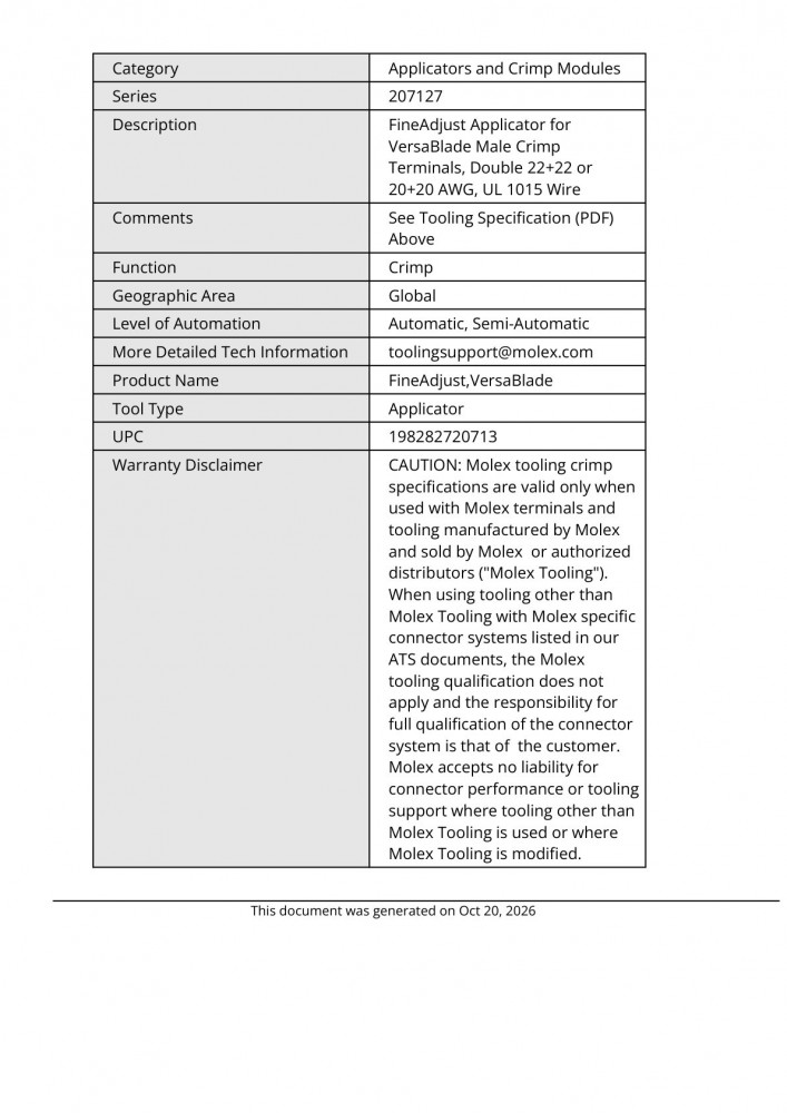 Molex 2260450100 tooling document preview, page 2