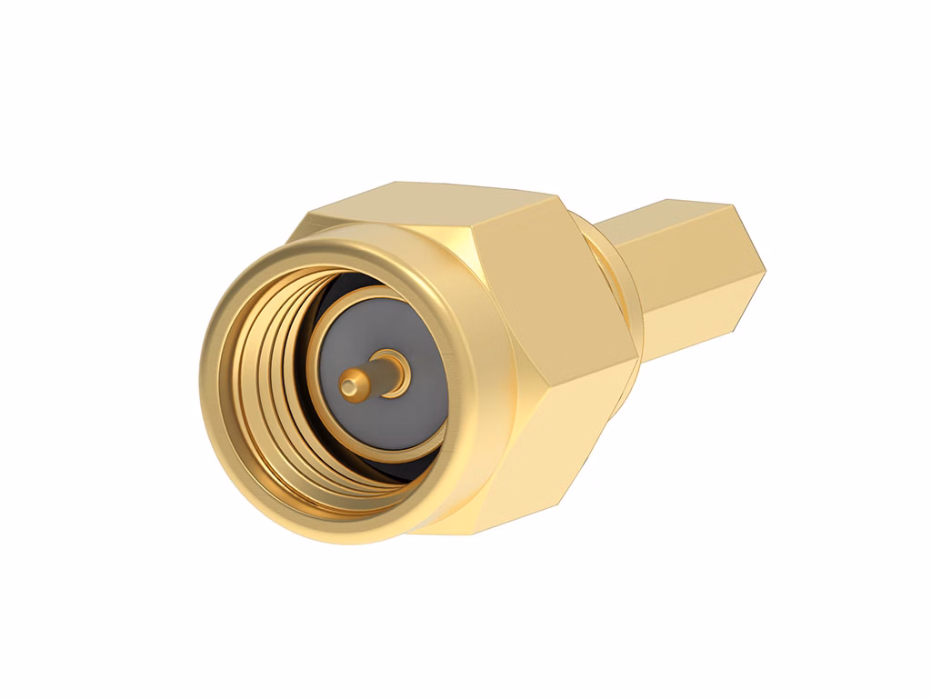 SMA Jack, Right-Angle, PCB Receptacle, Through Hole, Brass Body, Nickel (Ni) Plated, One Piece Per Bag, 50 Ohms