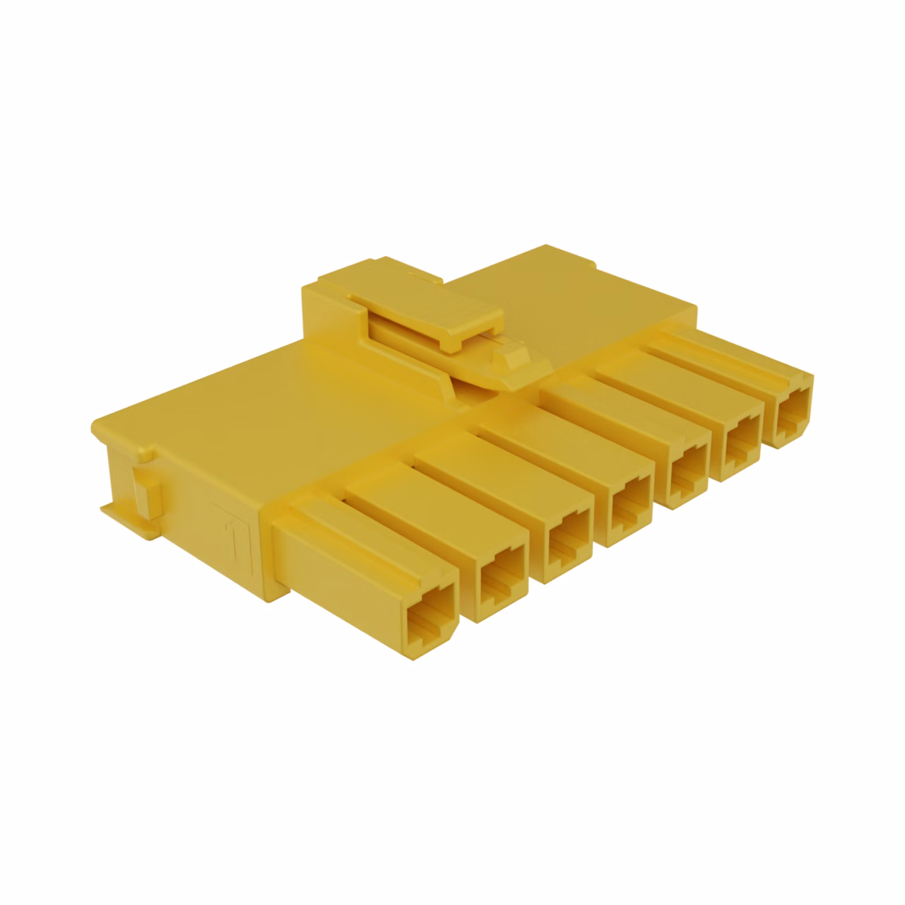 Mega-Fit ColorLock Tangless TPA-Capable Receptacle Housing, Single Row, 7 Circuit, UL 94V-0, Glow-Wire Capable, Yellow for sale