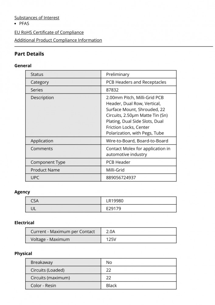 Molex 878322270 product drawing page 2