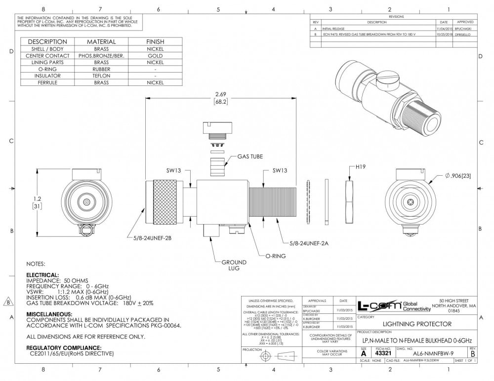 L-com AL6-NMNFBW-9 technical document