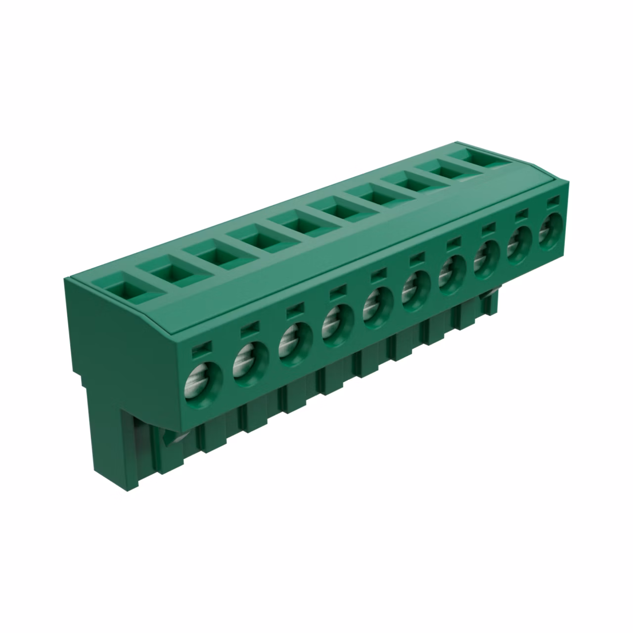 5.08mm Pitch Eurostyle Horizontal Plug, with Standard Imprinting, Green Housing, Gold (Au) Plated, 10 Circuits for sale