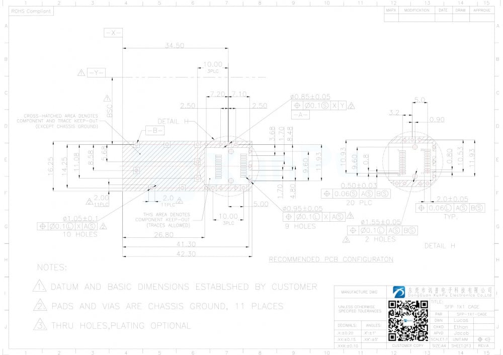 SFP-1X1-CAGE technical drawing page 2