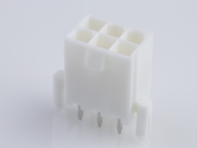 Mini-Fit Jr. Vertical Header, 4.20mm Pitch, Dual Row, 6 Circuits, with Snap-in Plastic Peg PCB Lock, Gold, Natural for sale