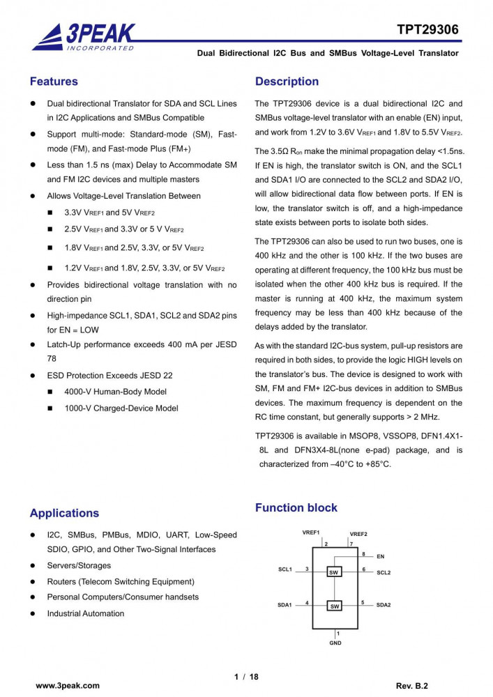 TPT29306 datasheet page 1