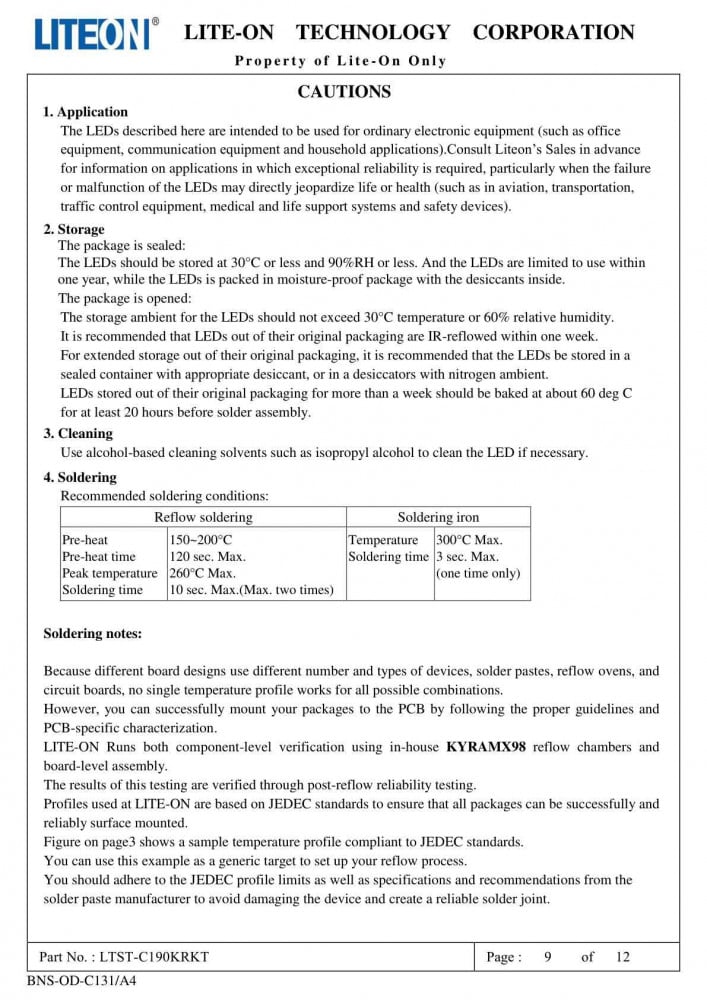 LTST-C190KRKT datasheet page 10
