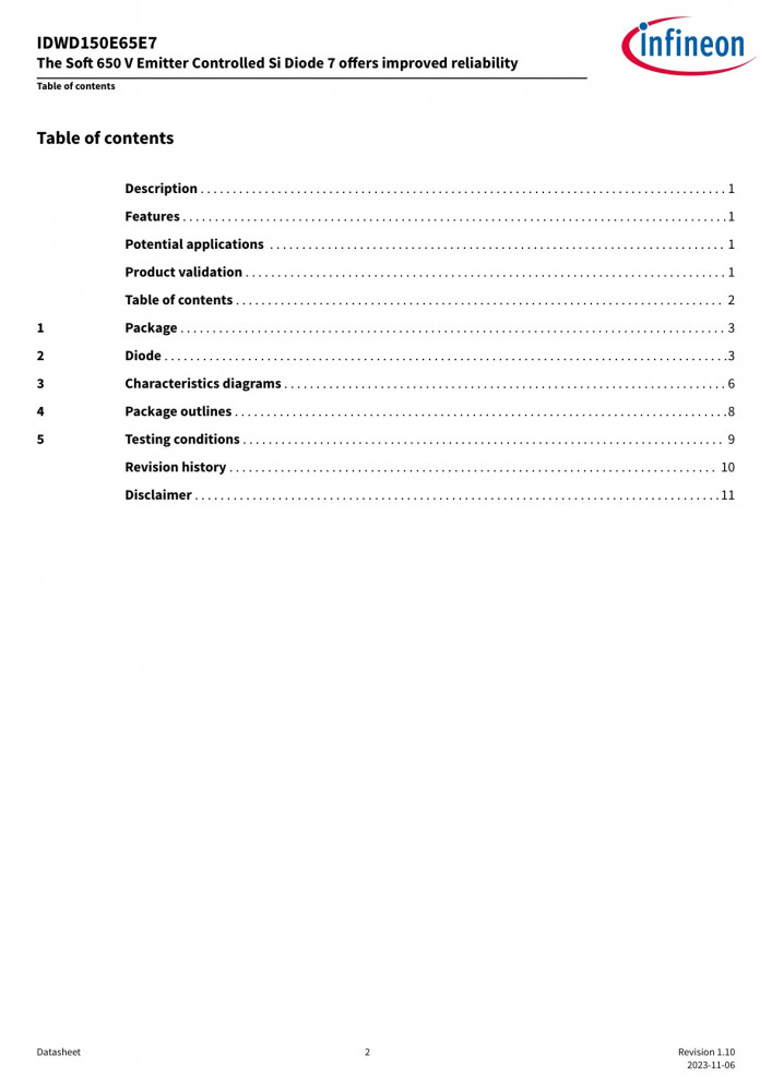 Datasheet page 2