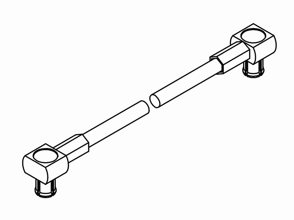 MMCX Straight Jack to MCX Straight Plug RP on RG-178 Cable, 120.65mm Length, 50 Ohms