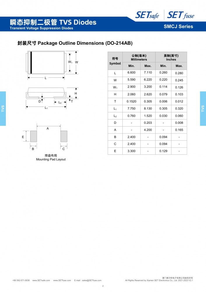 SMCJ Series datasheet page 2