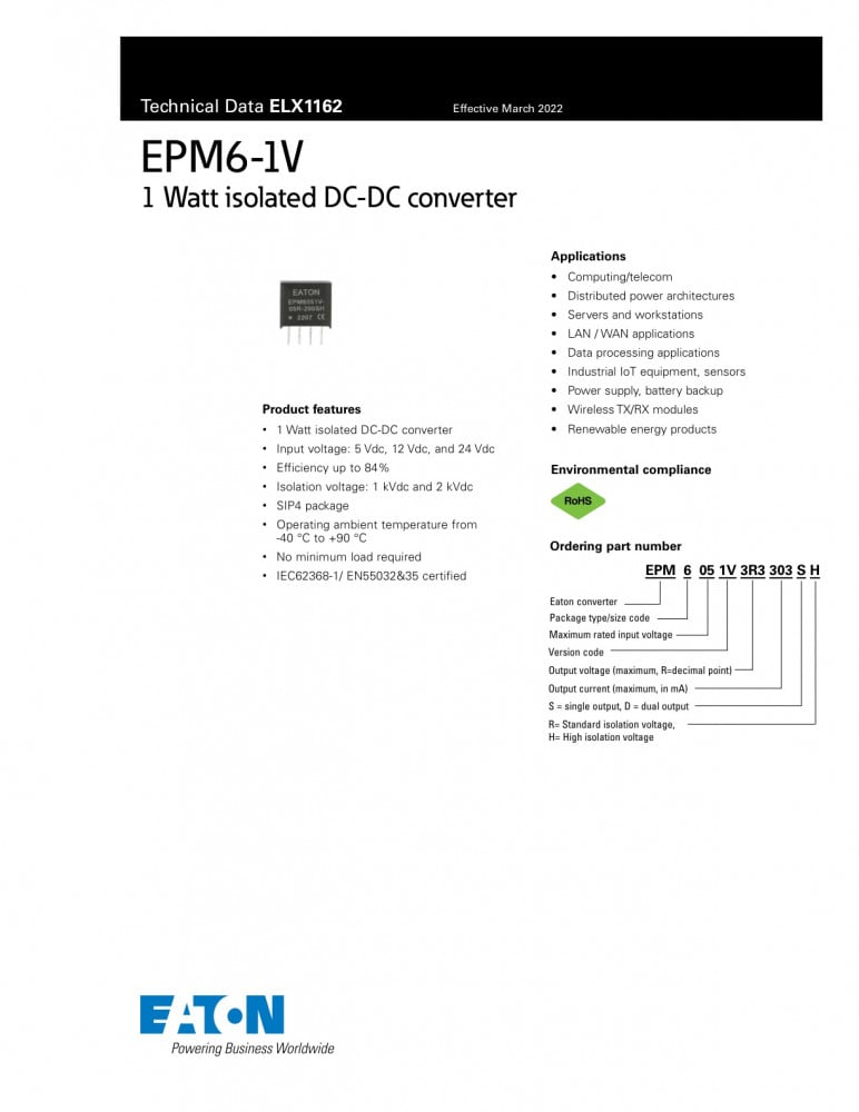 EPM6-1V datasheet page 1
