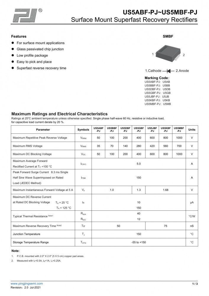 US5MBF-PJ technical document page 1