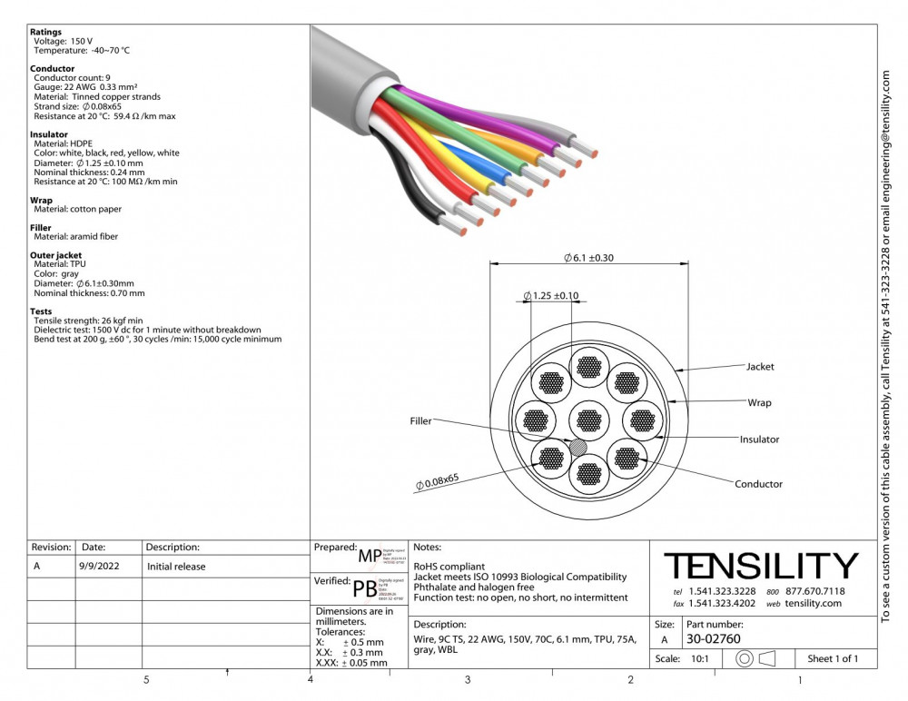 Tensility International 30-02760 product drawing