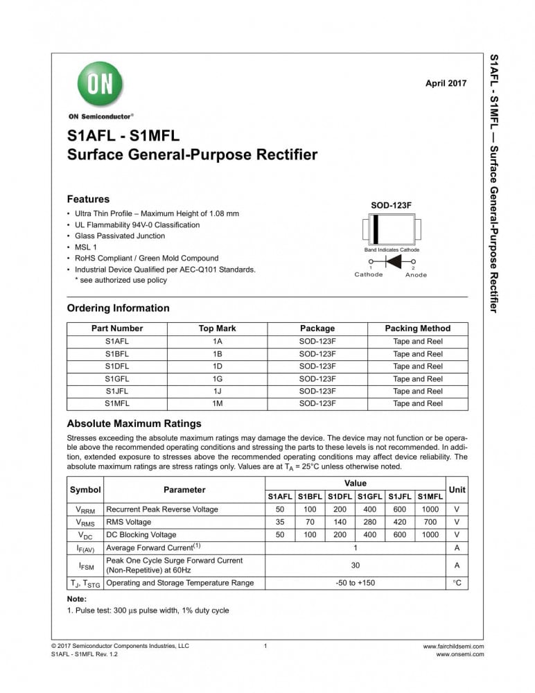 S1MFL datasheet page 2