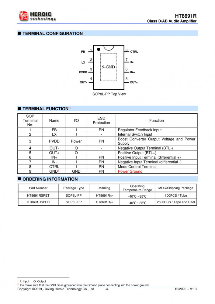 HT8691R datasheet page 4