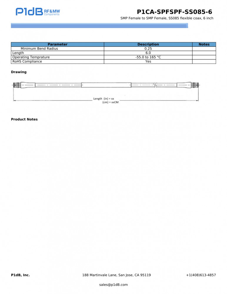 P1CA-SPFSPF-SS085-6 product documentation, page 2