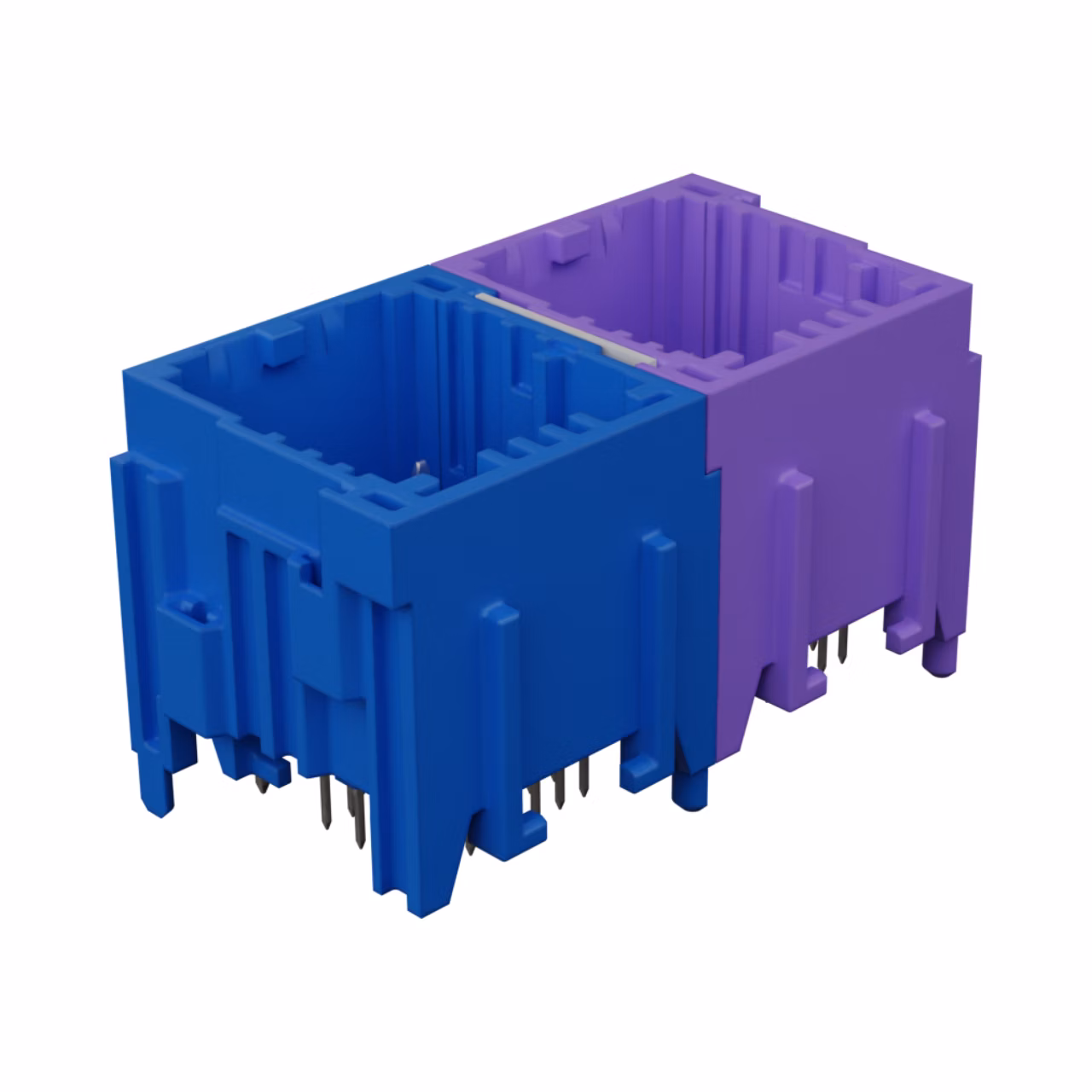 stAK50h 2 Bay Vertical Hybrid Header, 44 Circuits, Bay 1: 32 Circuits/Key 2/Blue; Bay 2: 32 Circuits/Key 4/Purple; Tray for sale