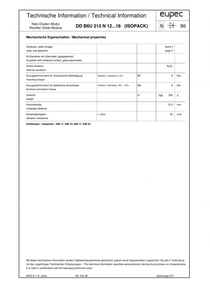 DDB6U215N16L technical document page 2