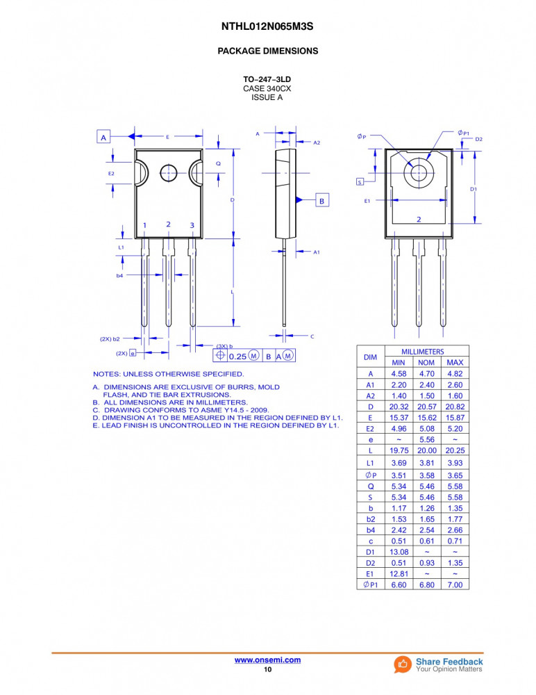 NTHL012N065M3S datasheet page 10