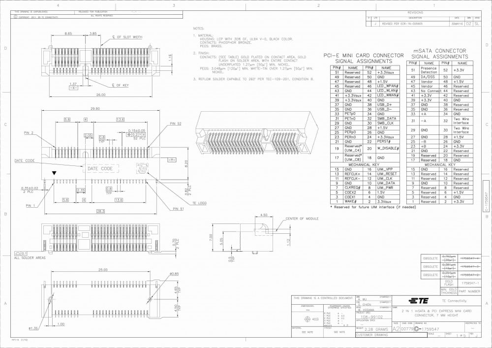 TE Connectivity 1759547-1 drawing sheet 1